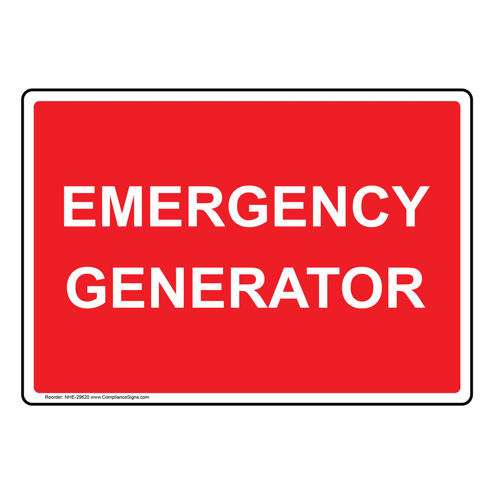 Electrical Alternative Energy Sign - Emergency Generator