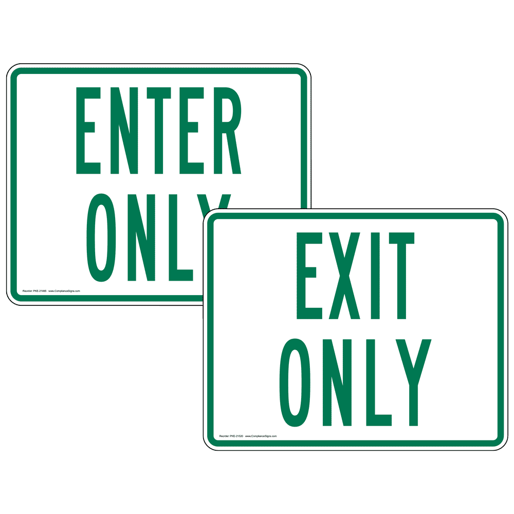 Reflective Parking Lot Signs Set - Enter Only + Exit Only