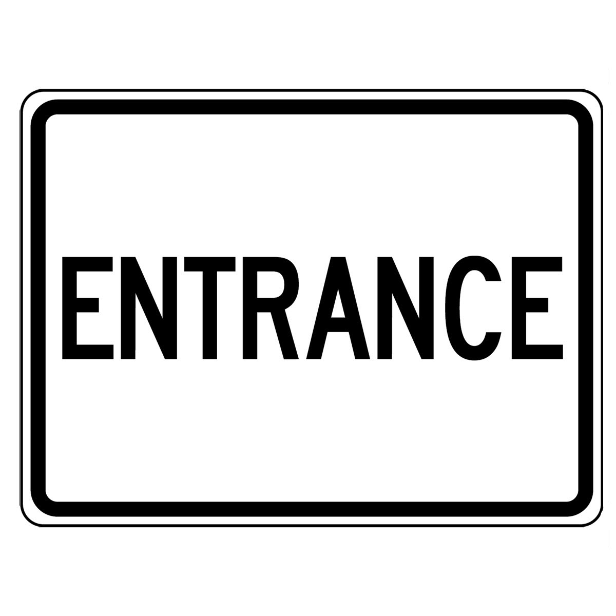 Entrance Sign - 24 x 18 Inch - Plastic - Black Text