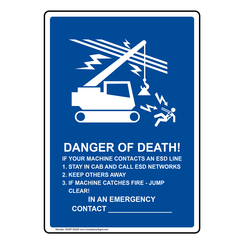 Danger Of Death! If Your Symbol Sign - Vertical - Blue