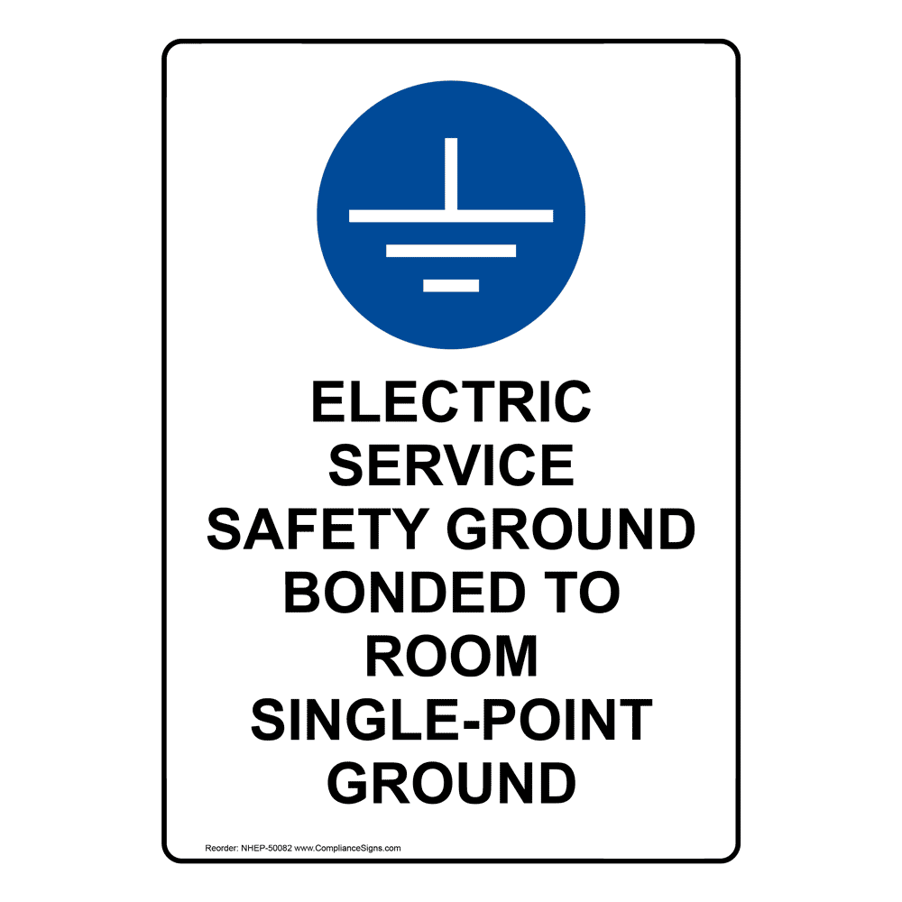 Portrait Electric Service Safety Sign With Symbol NHEP-50082