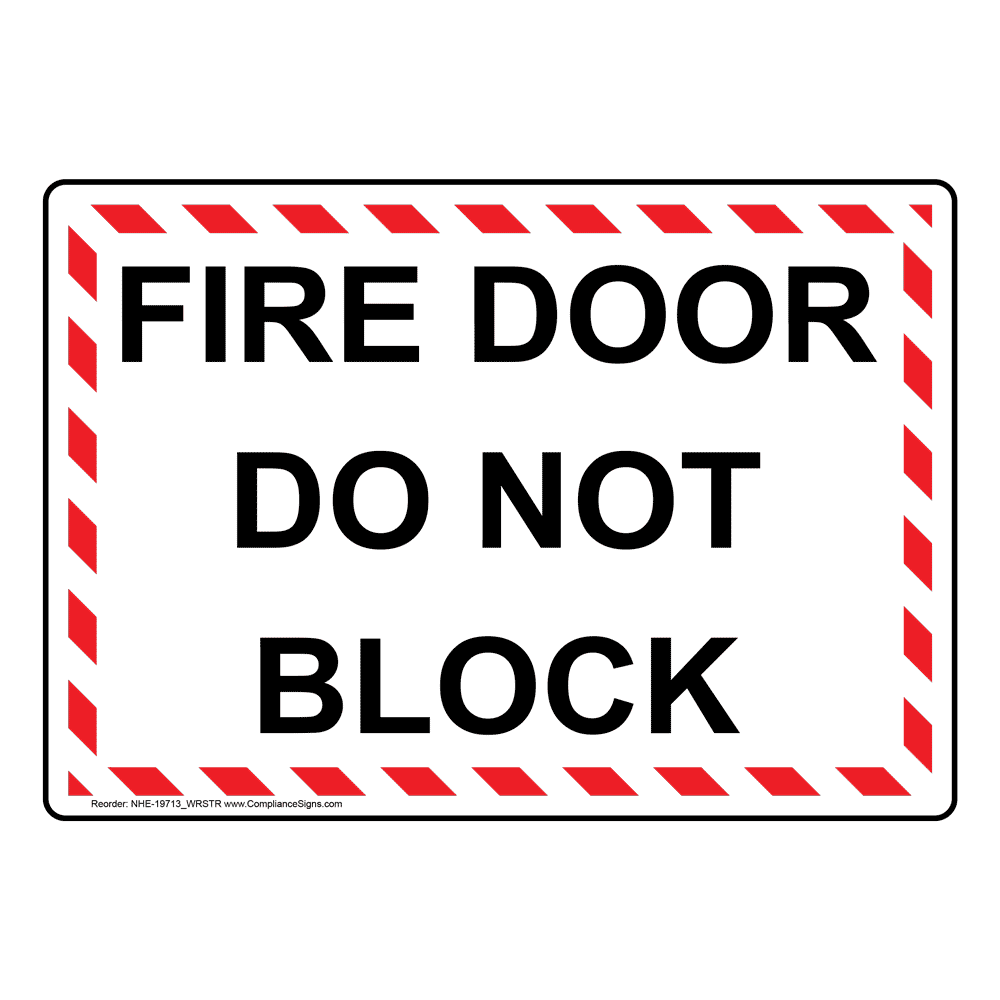 Enter / Exit Exit Do Not Block Sign - Fire Door Do Not Block