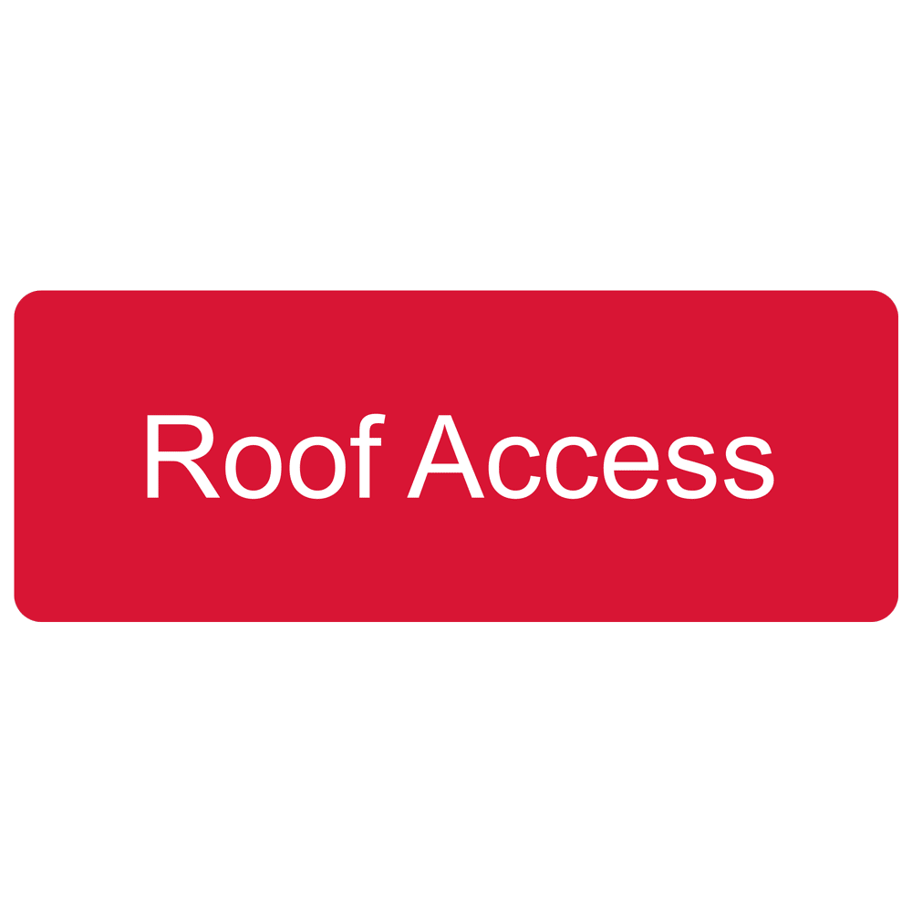 Roof Access White on Red Engraved Sign EGRE-552-WHTonRed Enter / Exit