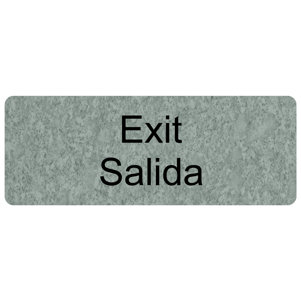 Exit Salida Bilingual Engraved Sign EGRB-335-BLKonPLMRBL Enter / Exit