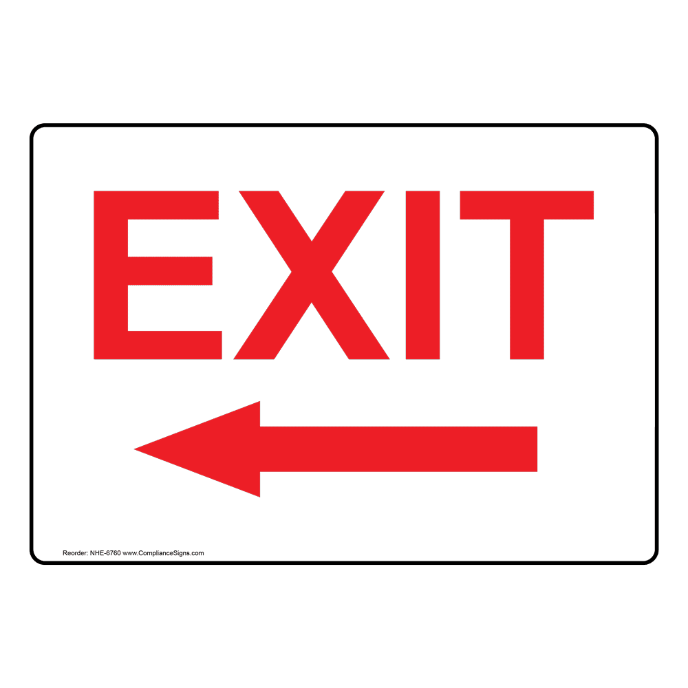 Enter Exit Exit Sign Exit With Left Arrow Enter Exit Exit Sign Exit With Left Arrow