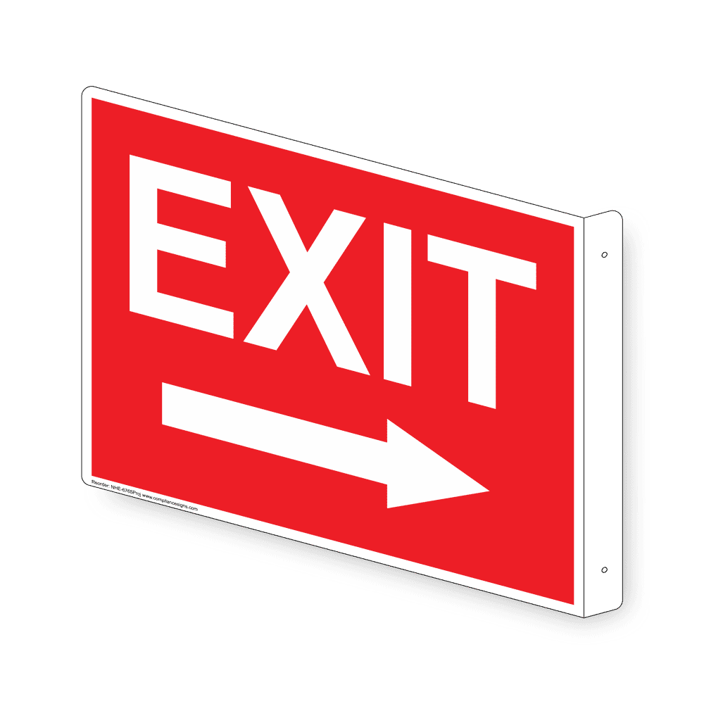 Exit With Inward Arrow Sign NHE-6765Proj Enter / Exit