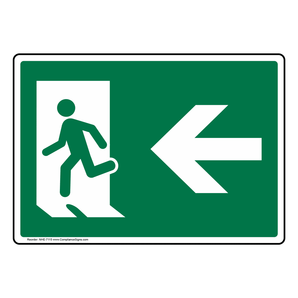 Enter Exit Exit Sign Graphic Only Exit Left Glow Green Enter Exit Exit Sign Graphic Only Exit Left Glow Green