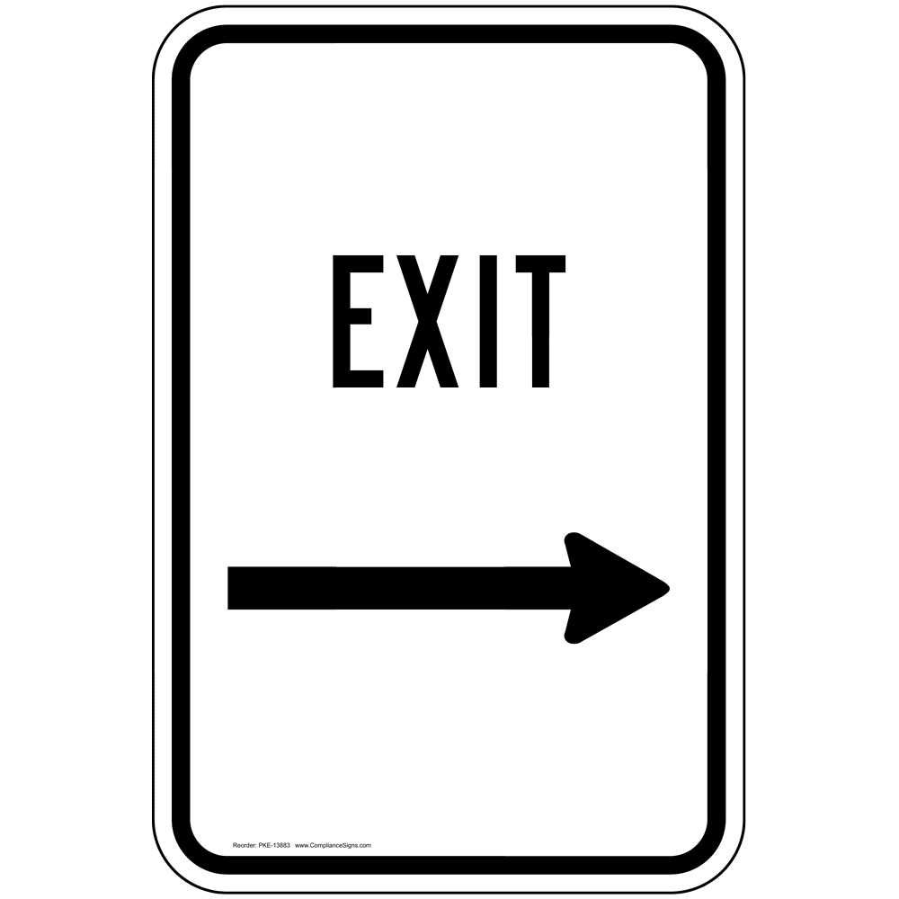 Vertical Sign - Exit - Exit Right Sign