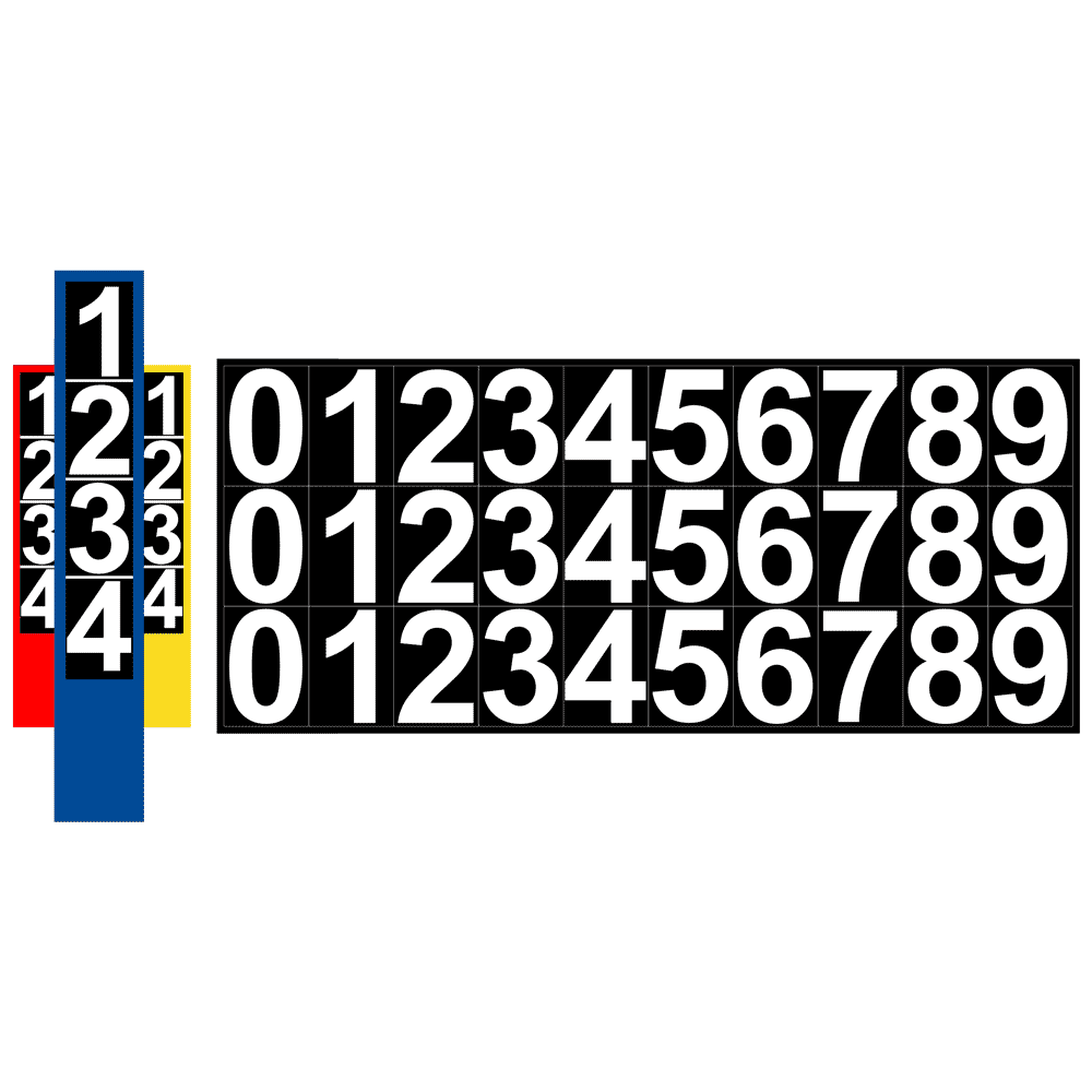 Exterior Cut Vinyl Number Kit Label / Sticker - Reflective Black