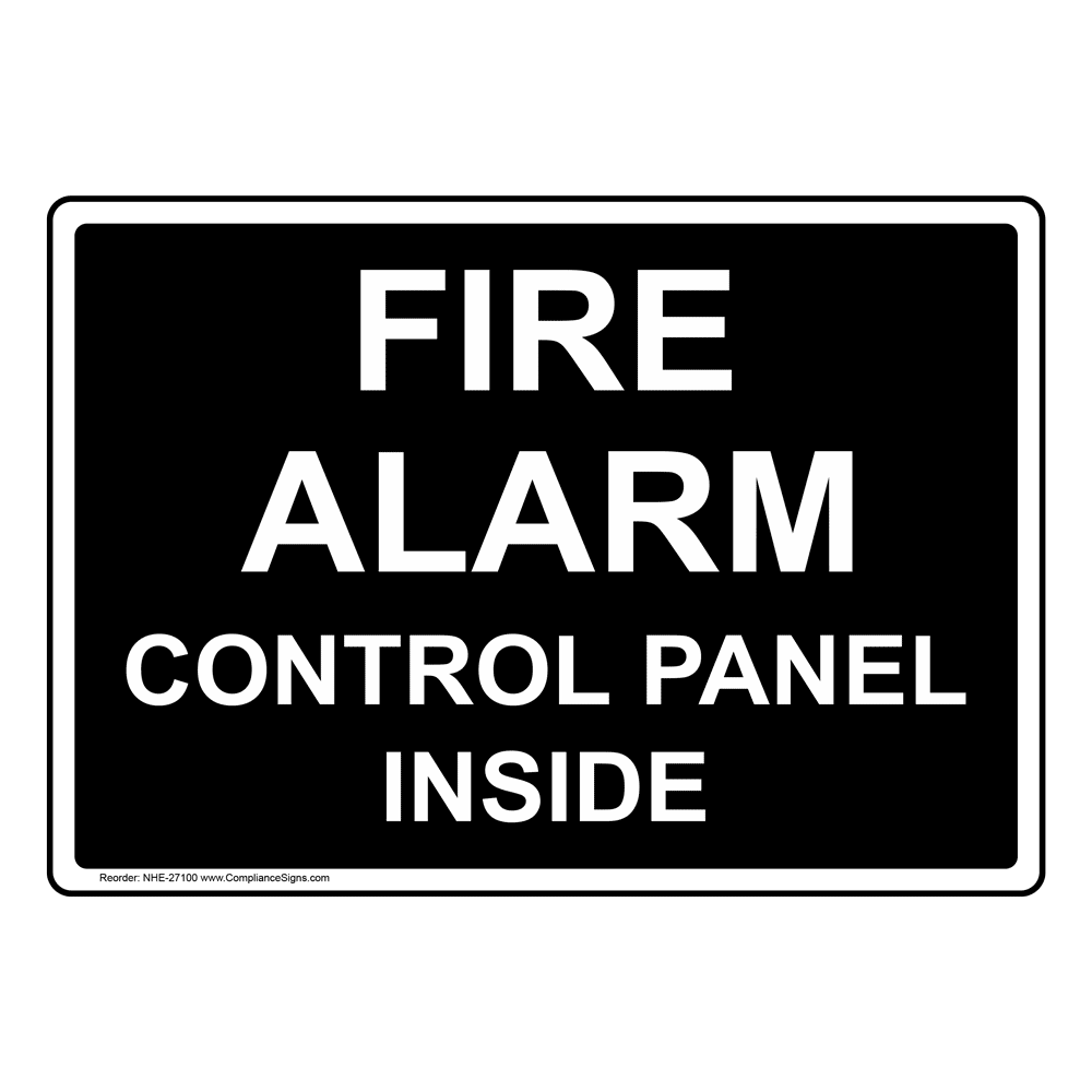 Fire Alarm Control Panel Inside Sign or Label - Black