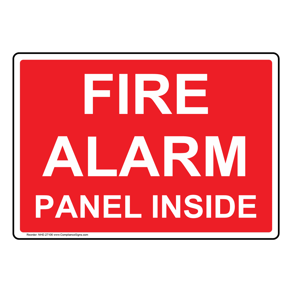 Fire Alarm Panel Inside Sign or Label - Varied Sizes - Red