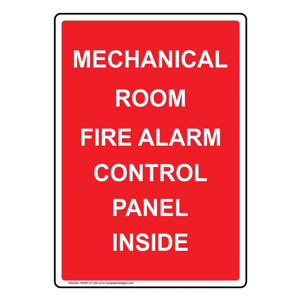 Vertical Sign - Room Name - Mechanical Room Fire Alarm Control