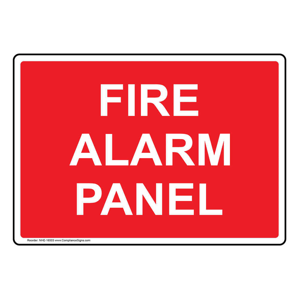 Glow Red Fire Safety / Equipment Sign: Fire Alarm Panel - 6 Sizes