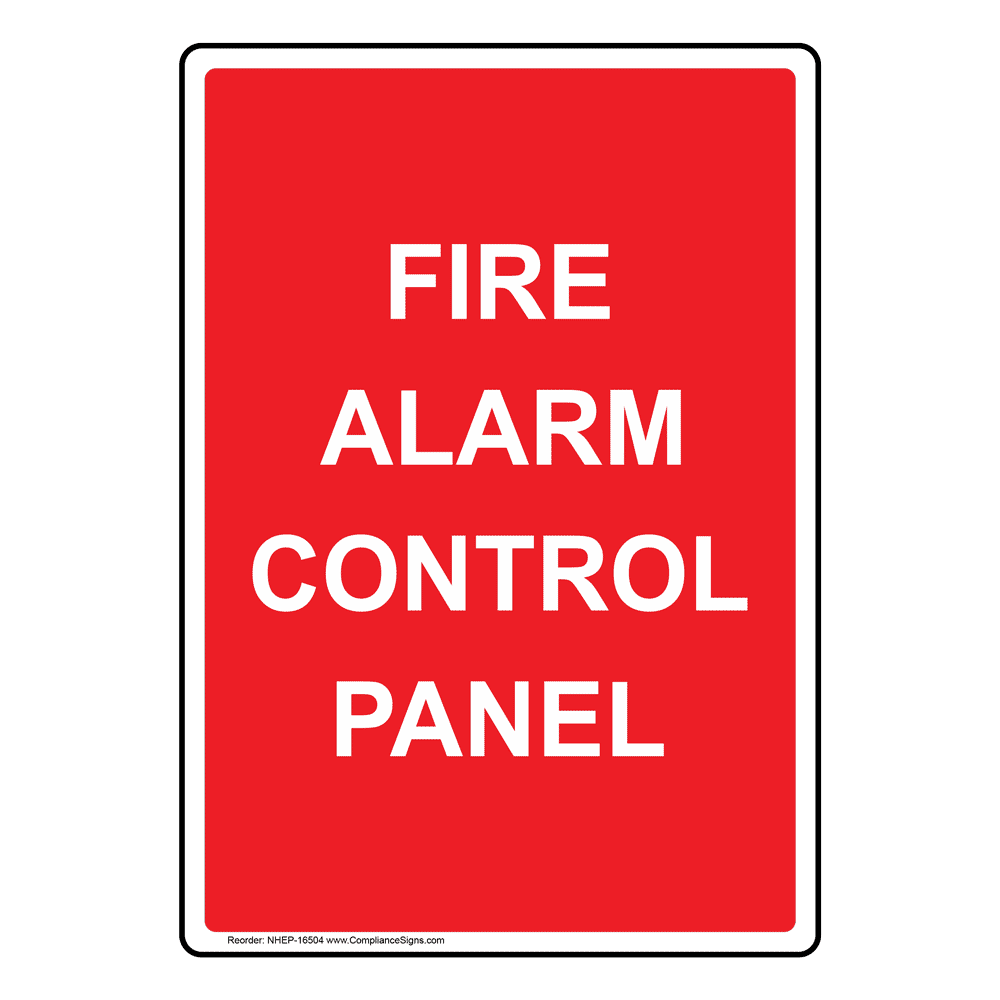 Glow Red Fire Alarm Control Panel Sign - Vertical