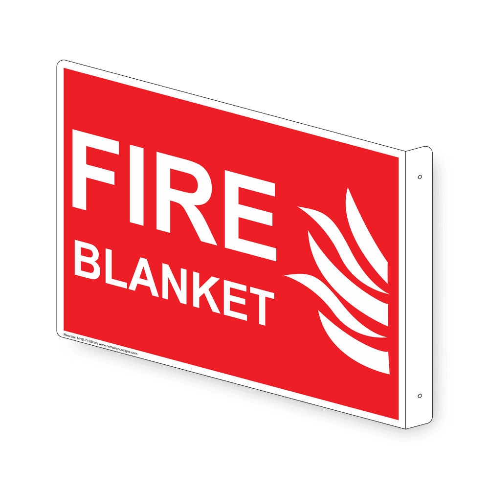 Fire Blanket Sign NHE-7195Proj Fire Safety / Equipment