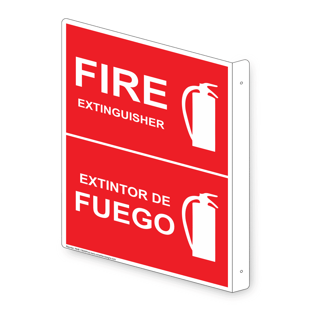 Fire Extinguisher Bilingual Sign NHB-13845Proj Fire Safety / Equipment