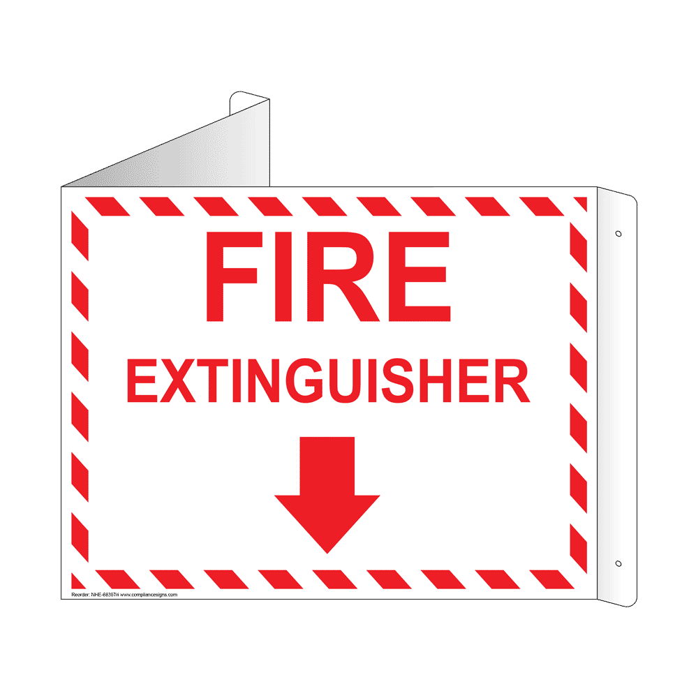 Fire Extinguisher With Down Arrow Sign NHE-6835Tri Fire Extinguisher
