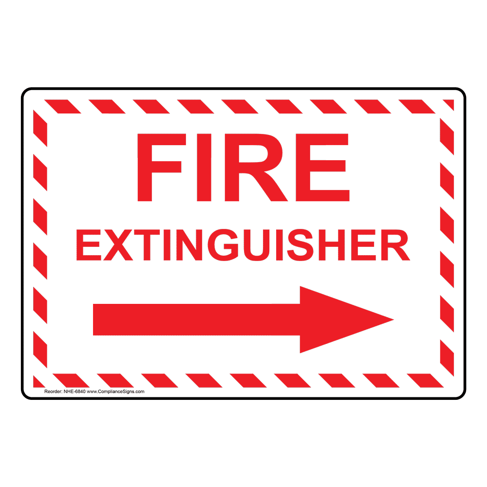 Fire Extinguisher Sign - Fire Extinguisher (With Right Arrow)