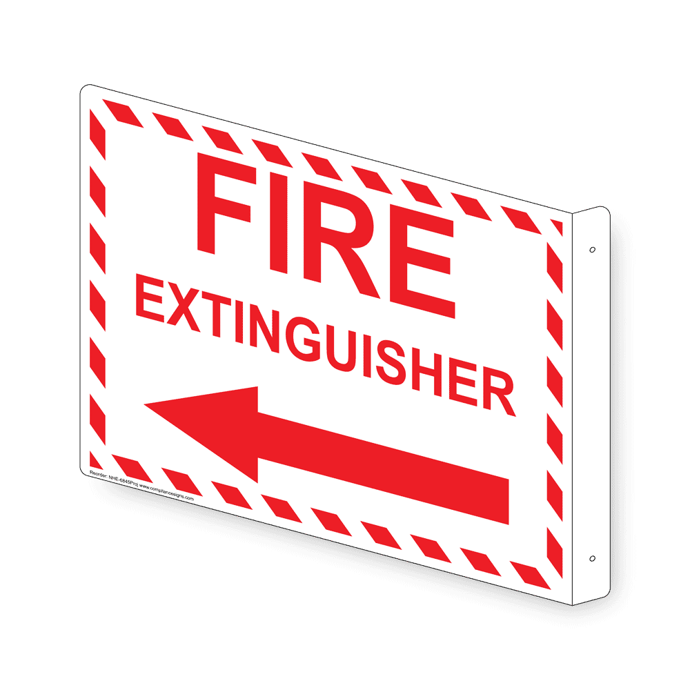 Fire Extinguisher Outward Arrow Sign NHE-6845Proj Fire Extinguisher