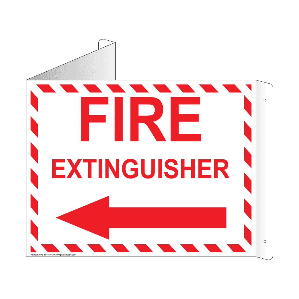 Fire Extinguisher Outward Arrow Sign NHE-6845Tri Fire Extinguisher