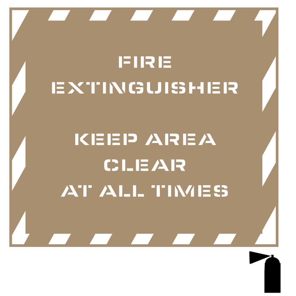 Fire Safety / Equipment Stencil - Fire Extinguisher Keep Area Clear