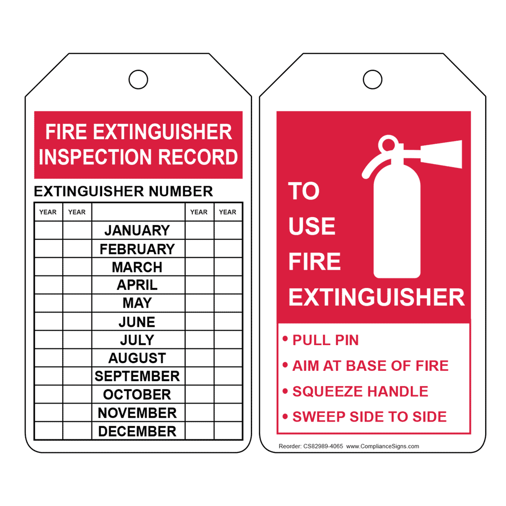 Free Printable Fire Extinguisher Inspection Tags Printable Form 