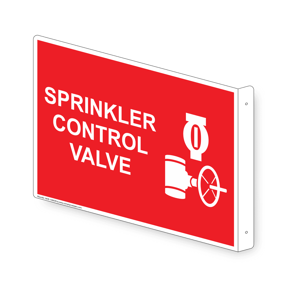 Sprinkler Control Valve Sign NHE-13863Proj Fire Safety / Equipment