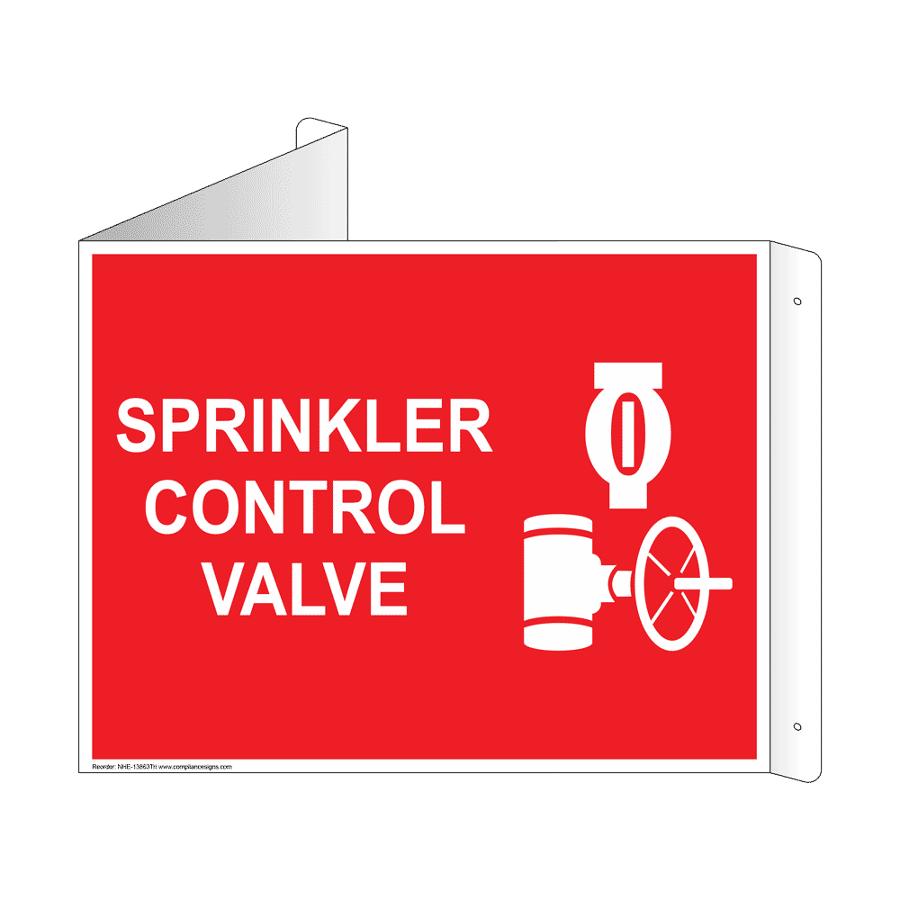 Sprinkler Control Valve Sign NHE-13863Tri Fire Safety / Equipment