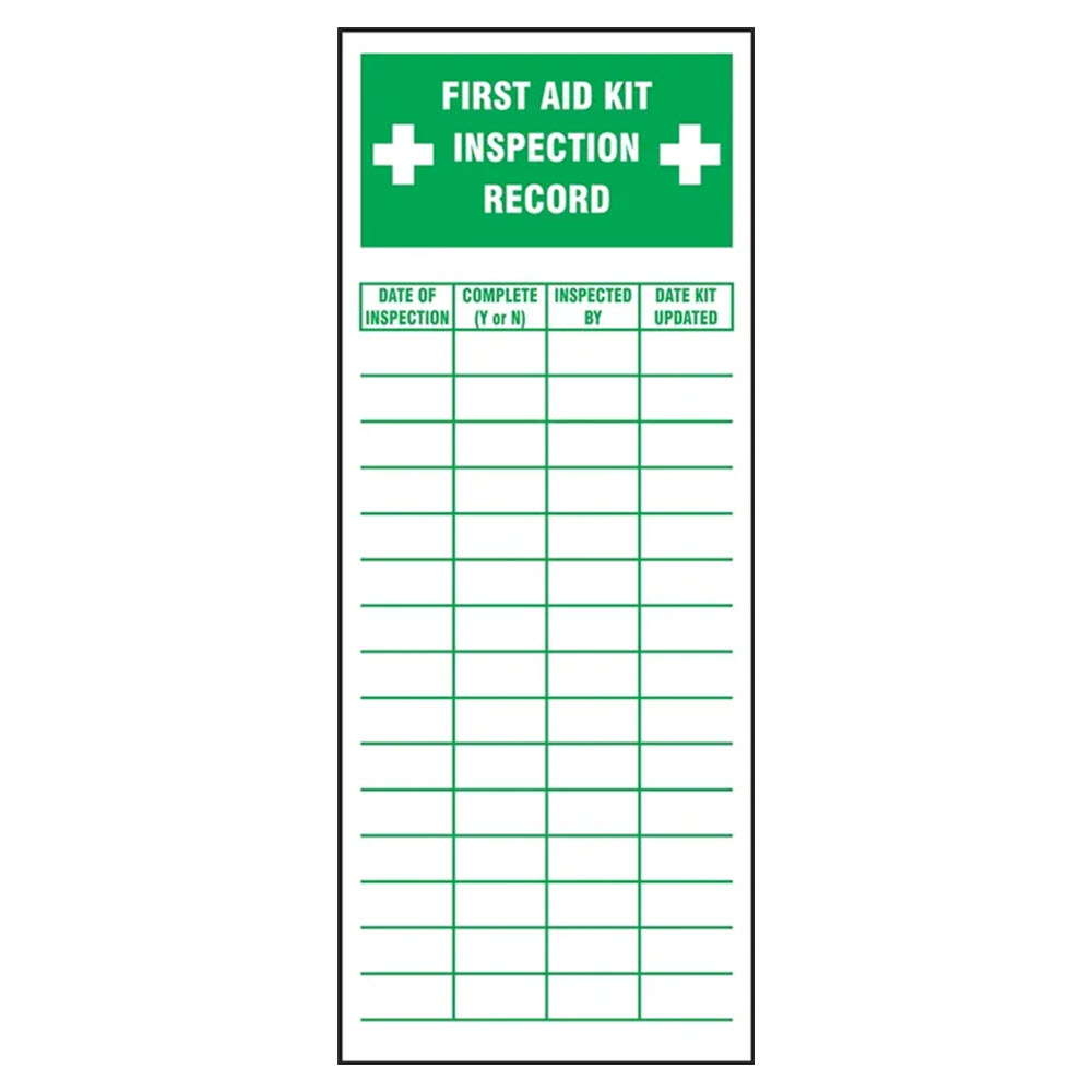 First Aid Kit Inspection Labels - 6 x 2 Inch - 5-Pack