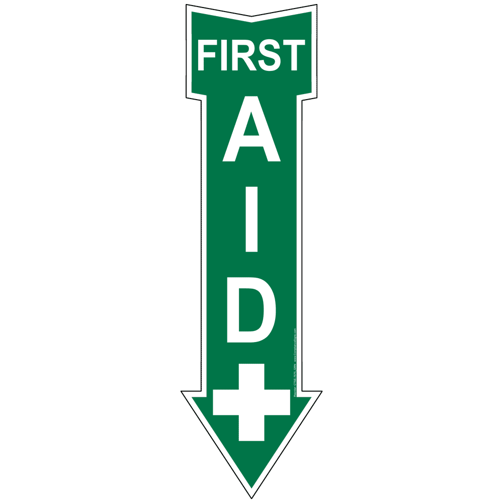 First Aid First Aid Label / Sticker - Reflective Green - US Made