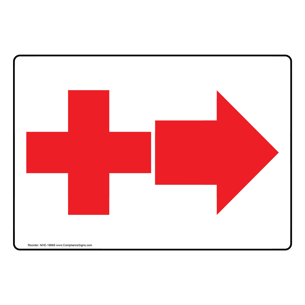 First Aid Sign - [Graphic Only] First Aid [With Right Arrow]