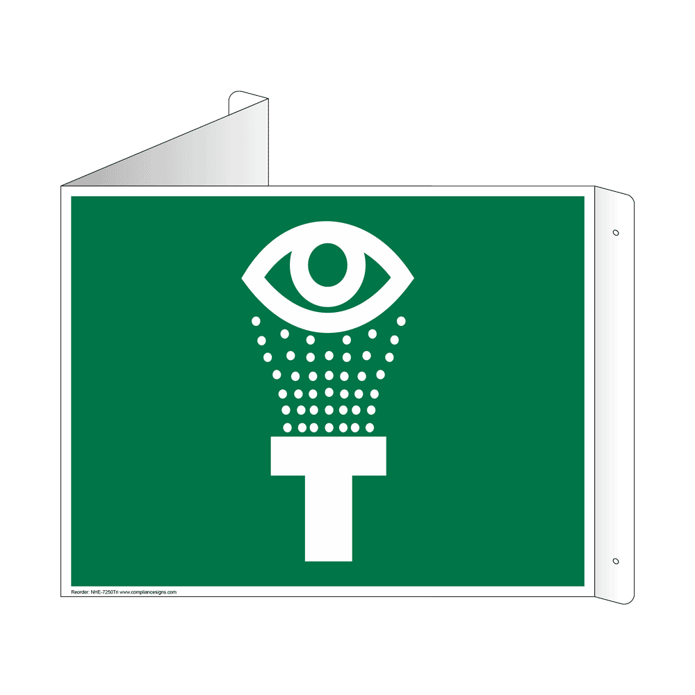 Eyewash Symbol Sign NHE-7250Tri Emergency Response
