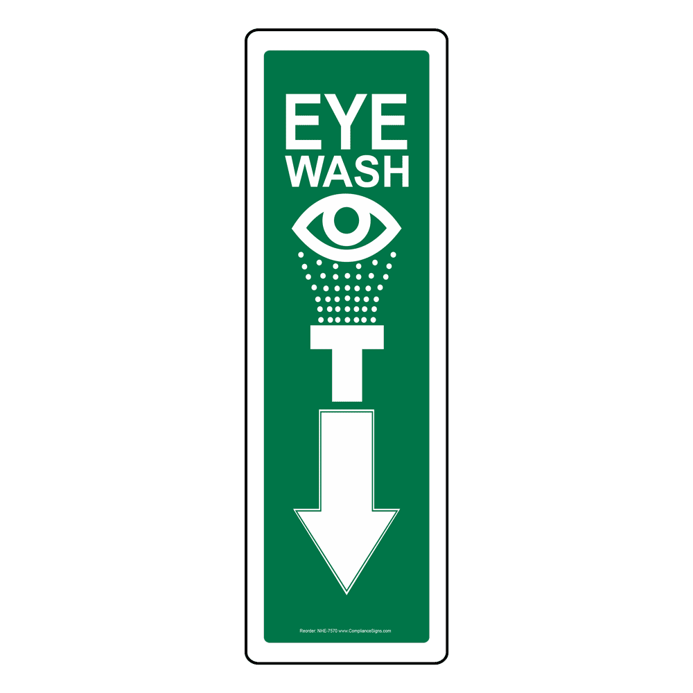 Vertical Sign - First Aid - Eye Wash Sign