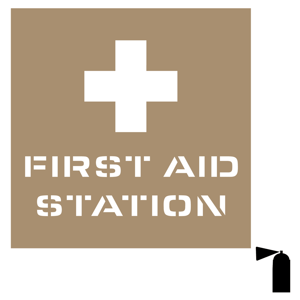 Emergency Response Stencil - Reusable Plastic - First Aid Station