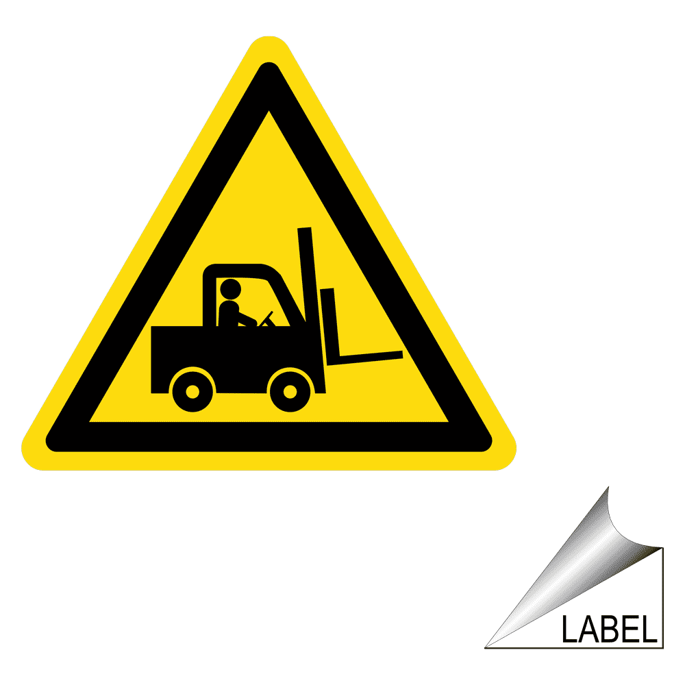 Forklift Forklift Symbol Label / Sticker - Yellow Reflective - US Made