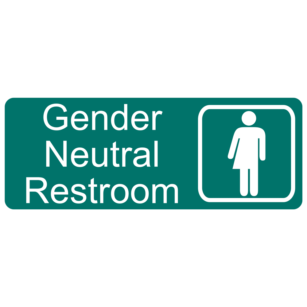 Gender Neutral Restroom Sign EGRE-25515-SYM-WHTonGreen