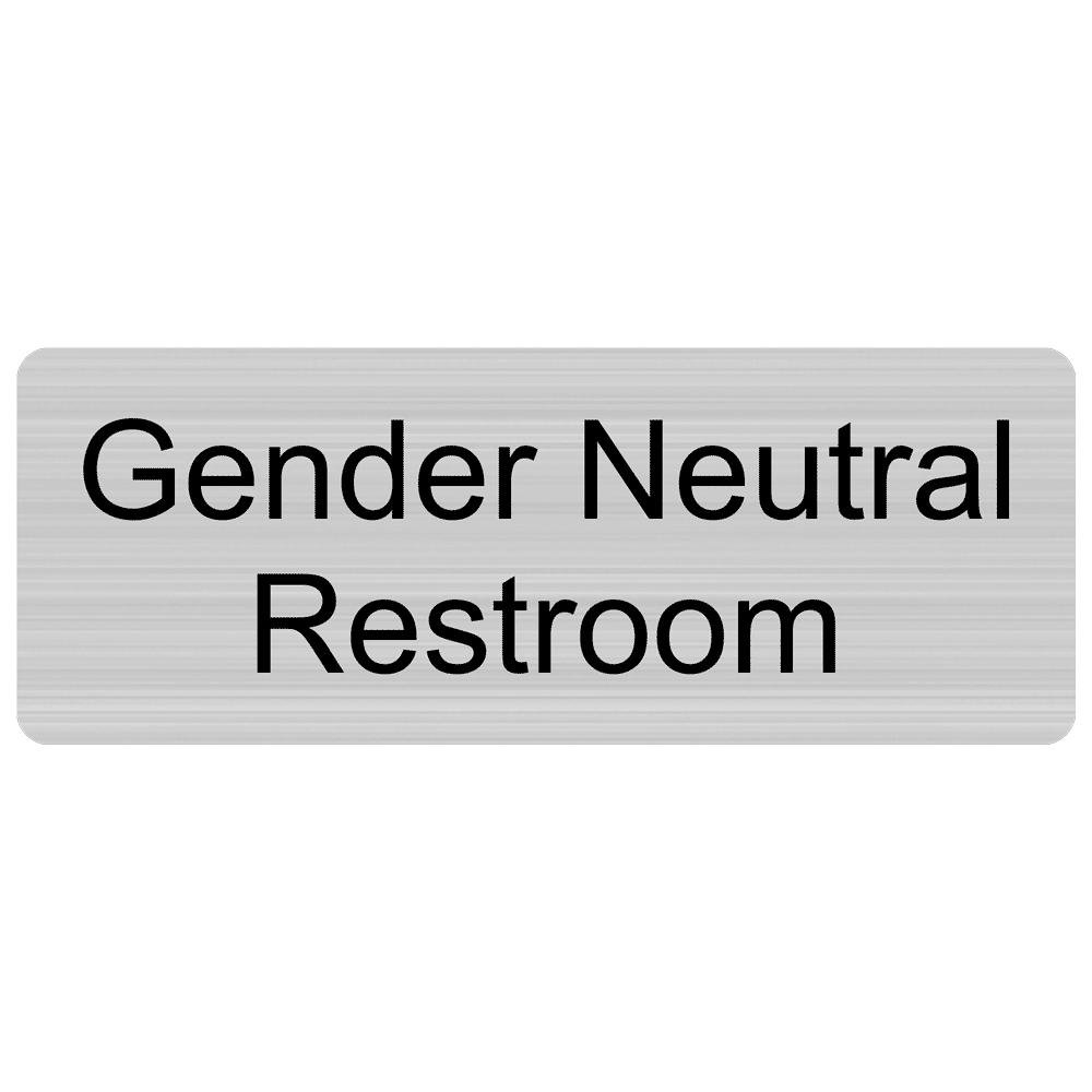 Gender Neutral Restroom Sign EGRE-25515-BLKonSLVR Gender Neutral