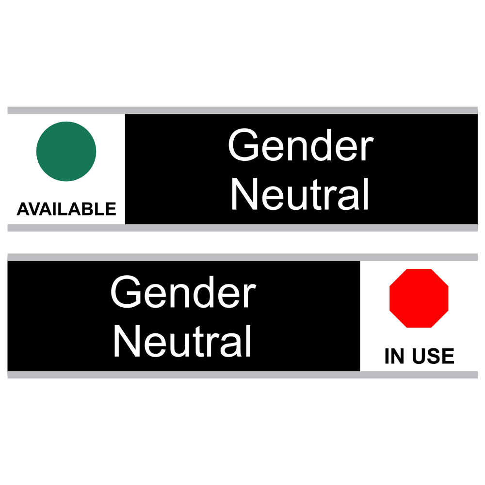 Gender Neutral (Available/In Use) Sliding Engraved Sign EGRE-25518 ...