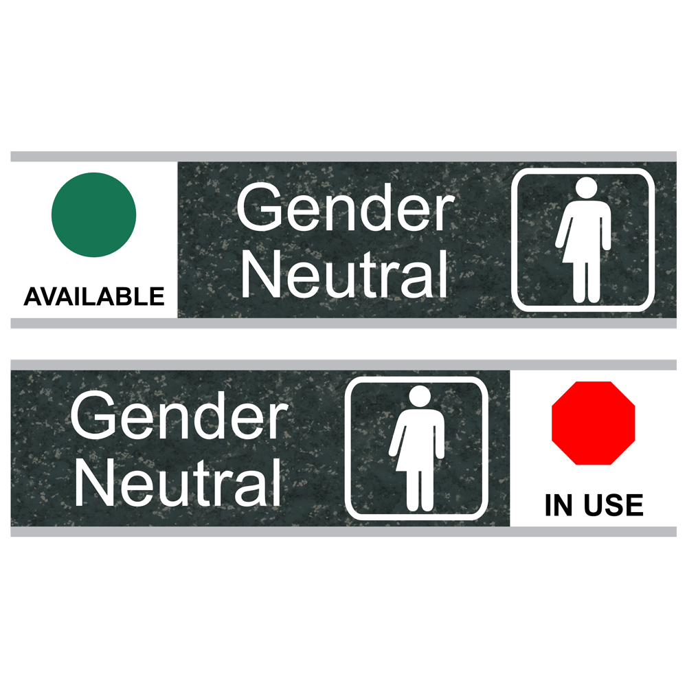 Gender Neutral (Available/In Use) Sliding Engraved Sign EGRE-25518-SYM ...