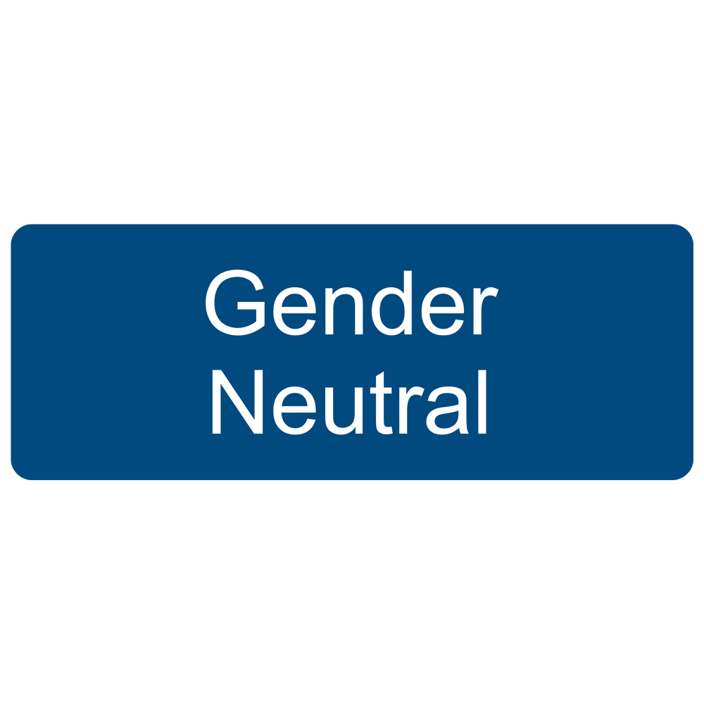 Gender Neutral Sign EGRE-25518-WHTonBLU Gender Neutral