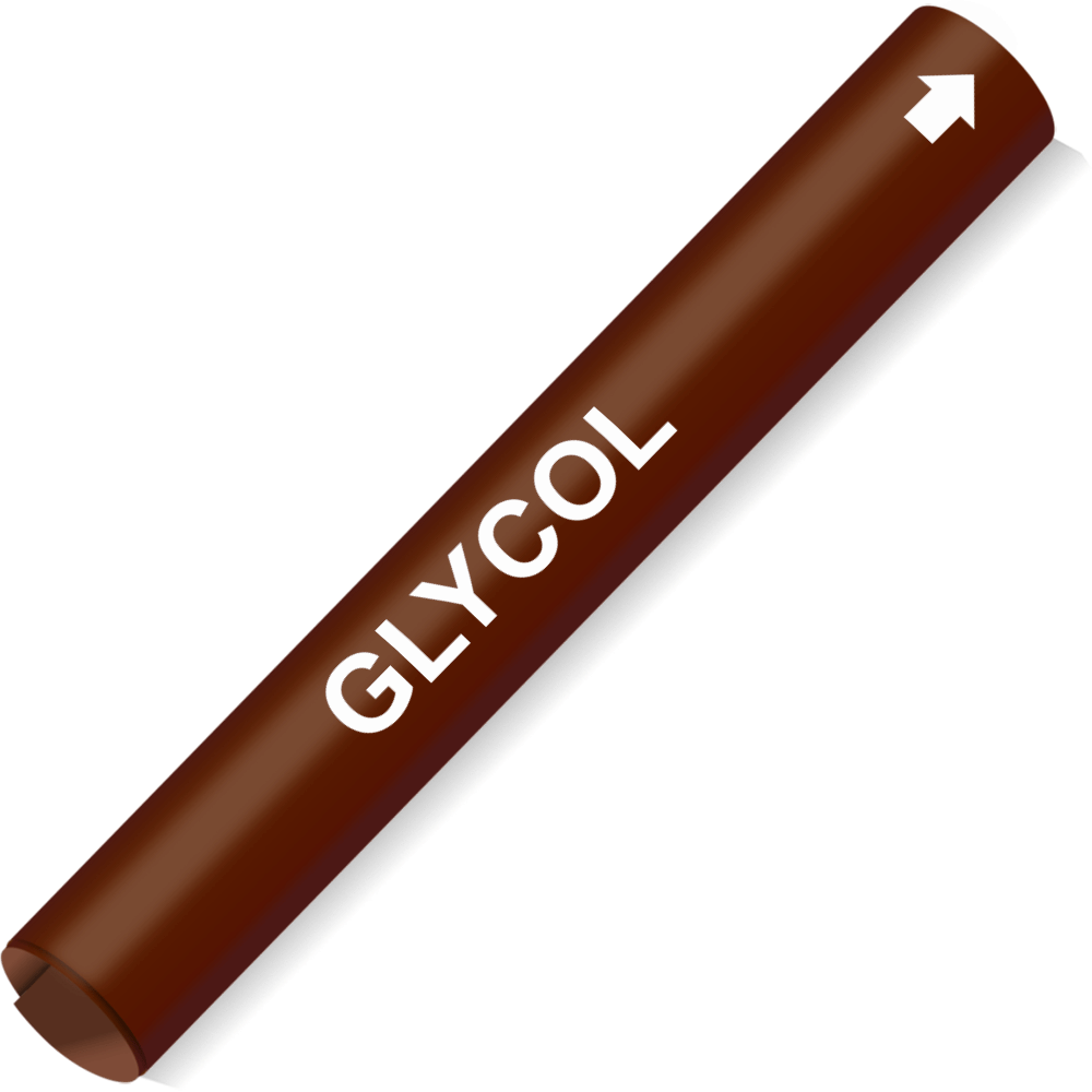 Coiled Pipe Marker - GLYCOL - Brown - ASME A13.1