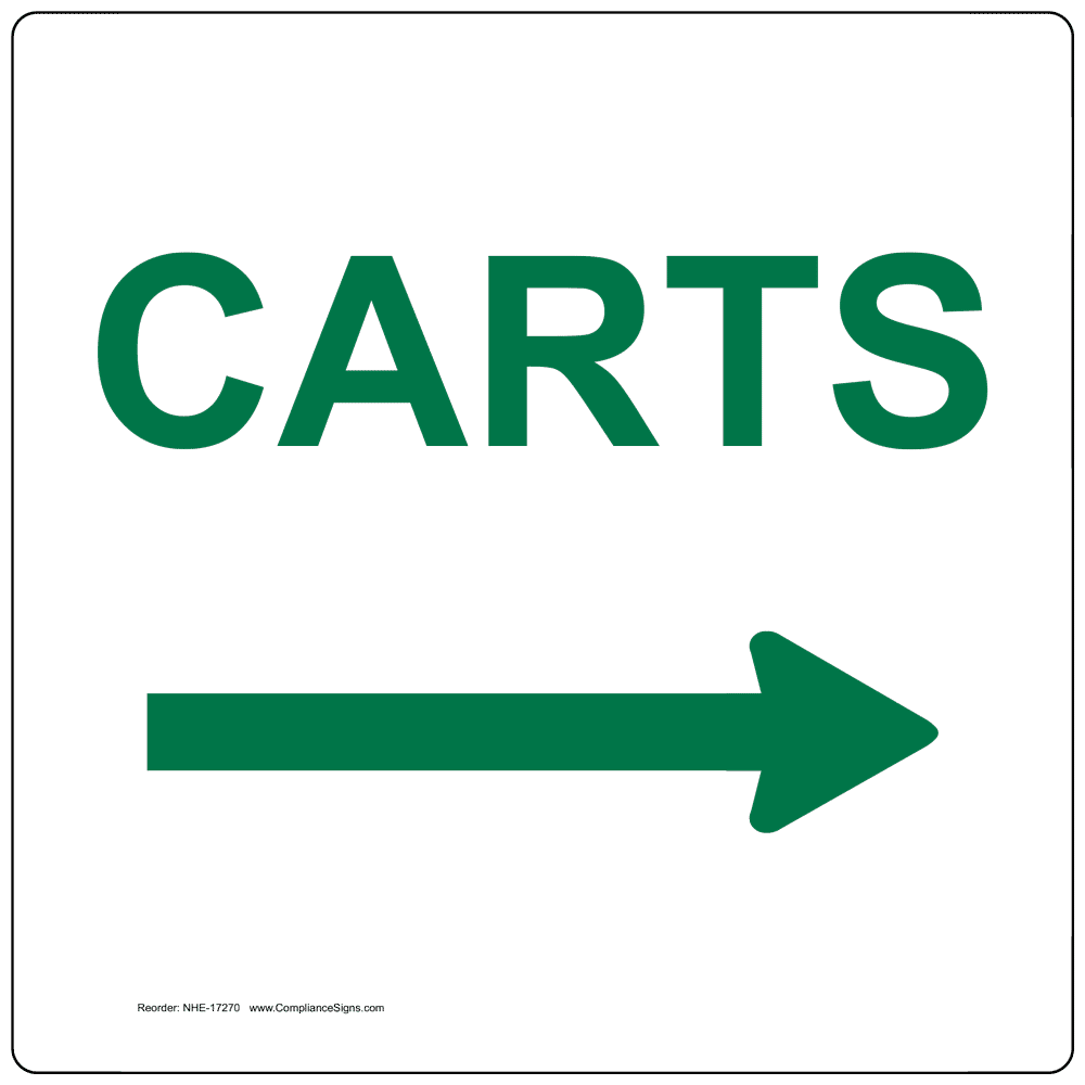 Recreation Golf Carts Right Arrow Sign - White - US Made