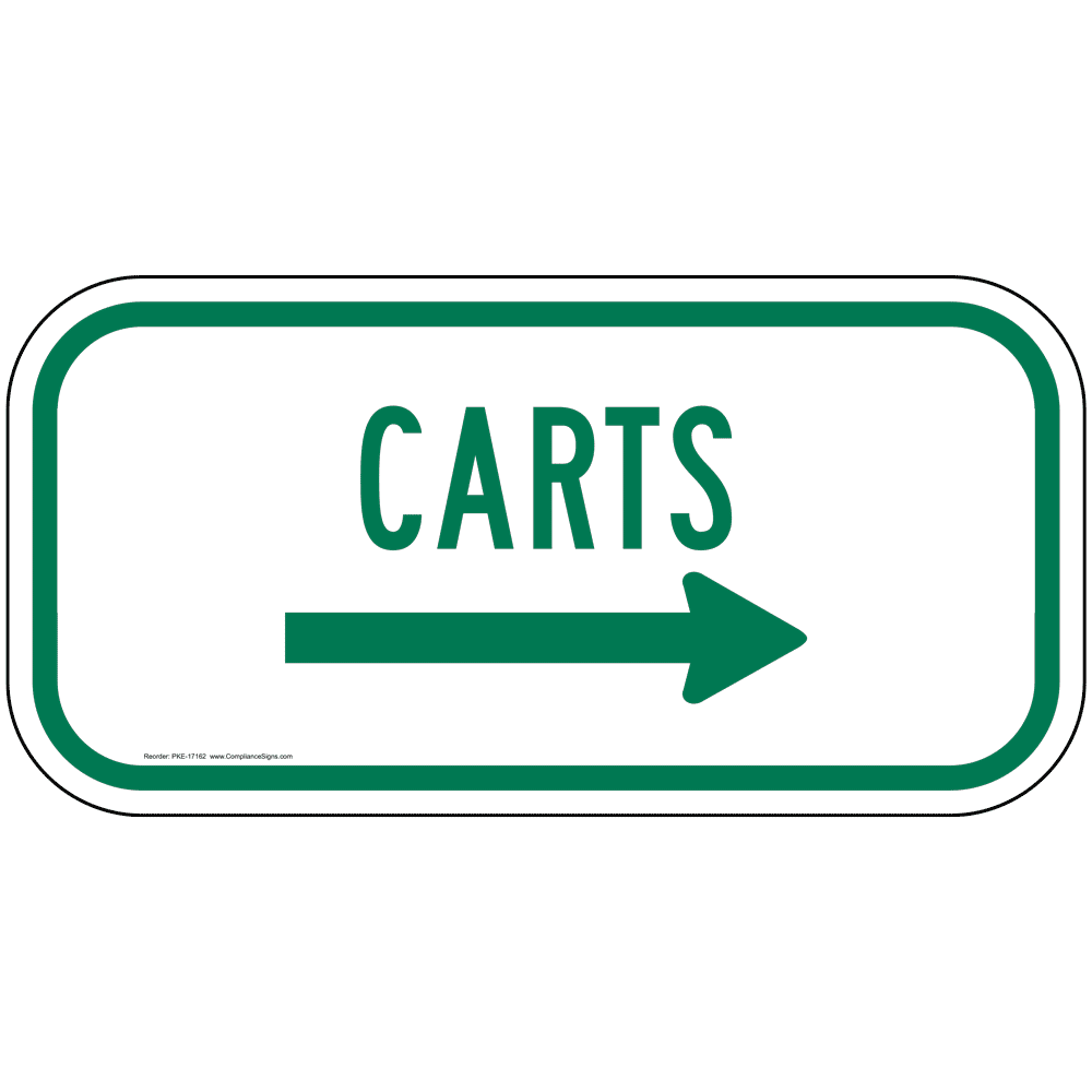 Recreation Golf Sign - Carts Right Arrow