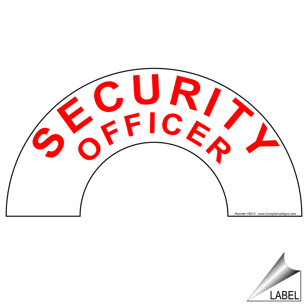 Occupations Security Officer Label / Sticker - White - US Made