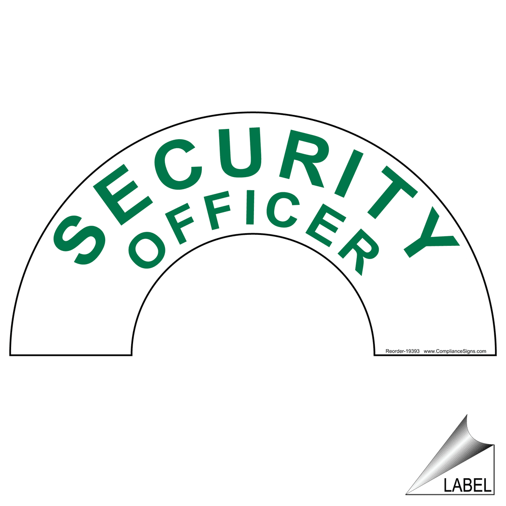 Occupations Security Officer Label / Sticker - White - US Made