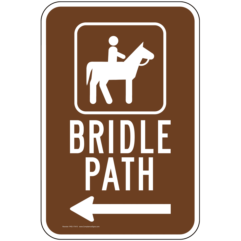 Vertical Sign - Trail - Bridle Path Left Arrow Sign