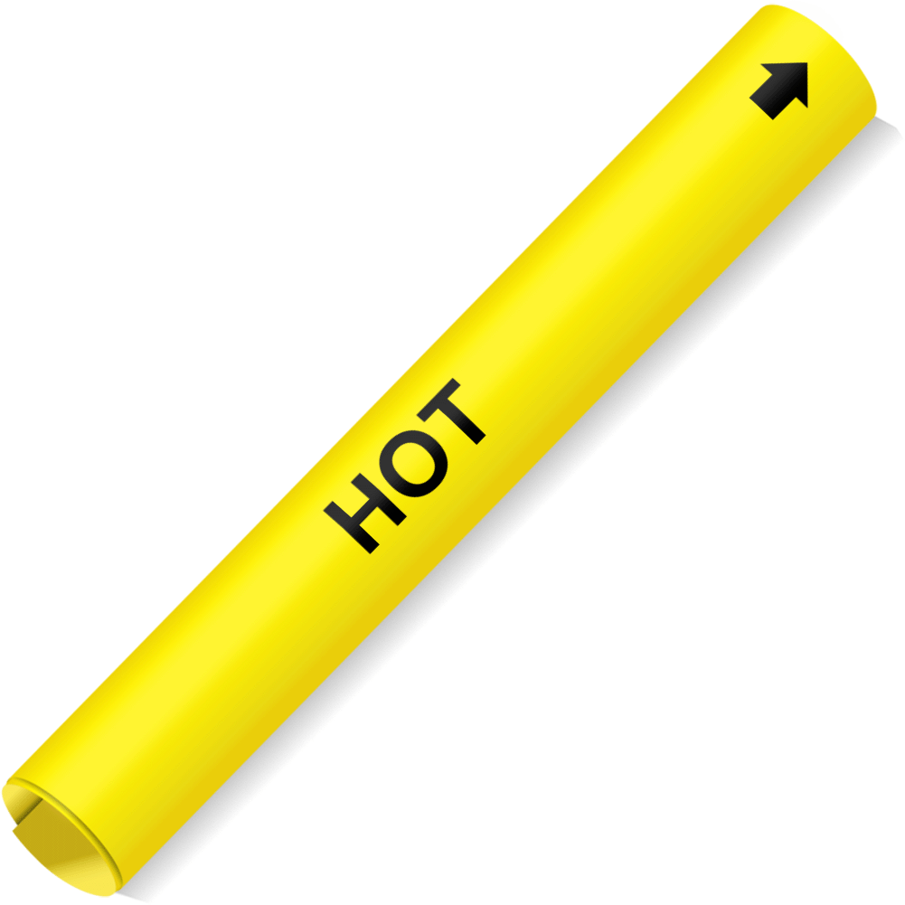 Coiled Pipe Marker - HOT - Yellow - ASME A13.1