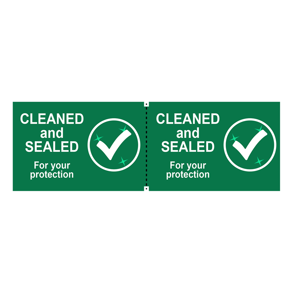 Roll of Green Housekeeping Labels - Cleaned & Sealed For Protection