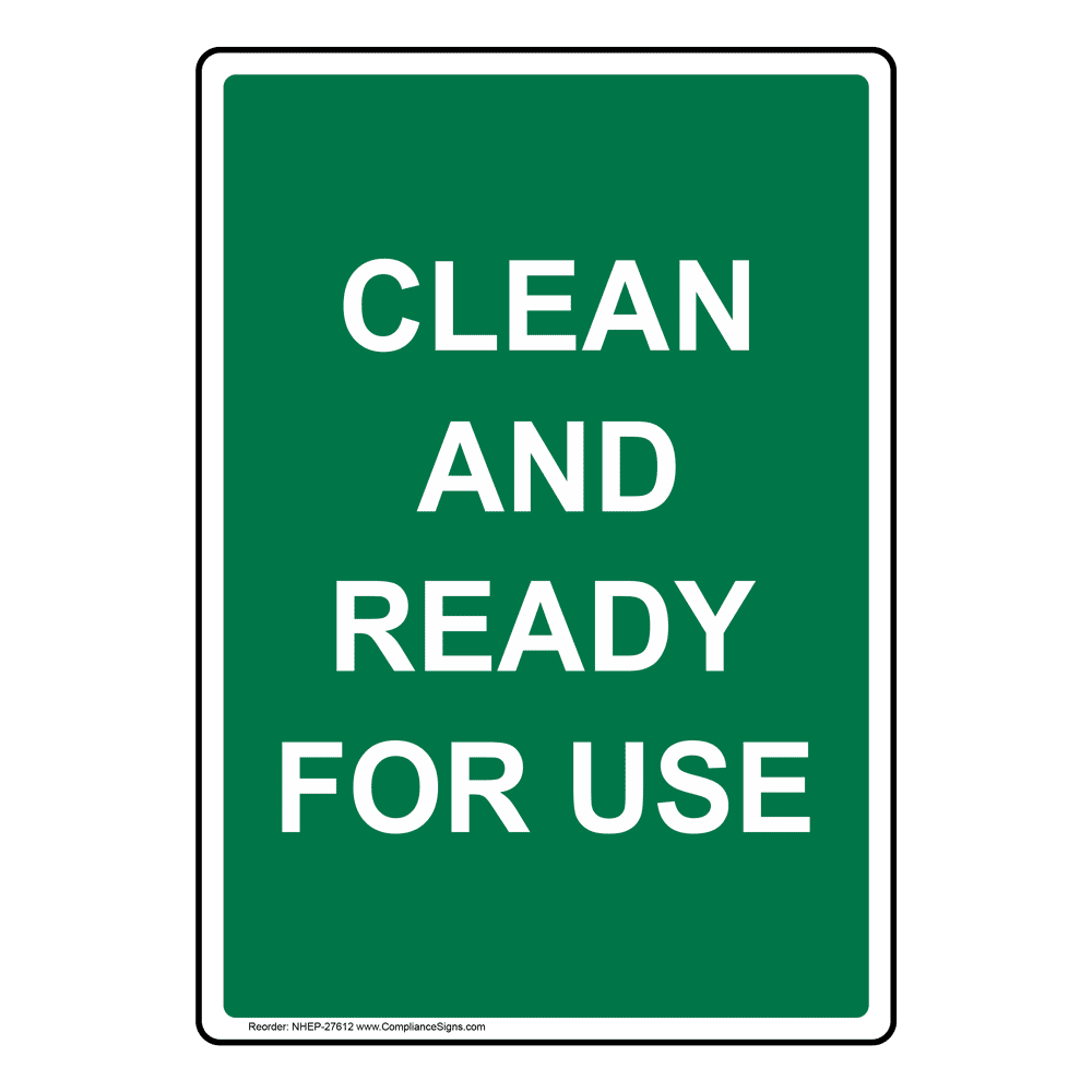 Vertical Sign - Housekeeping - Clean And Ready For Use