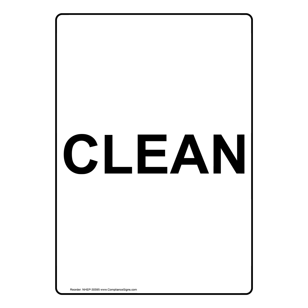 Clean Vertical Sign - White - 6 Sizes - Made in USA